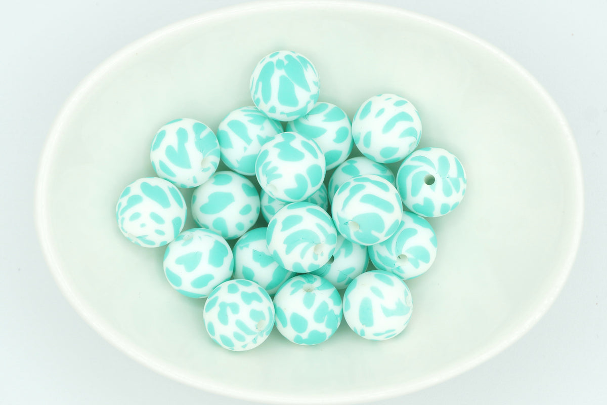 Turquoise Cow Print – 1 Wave Designs