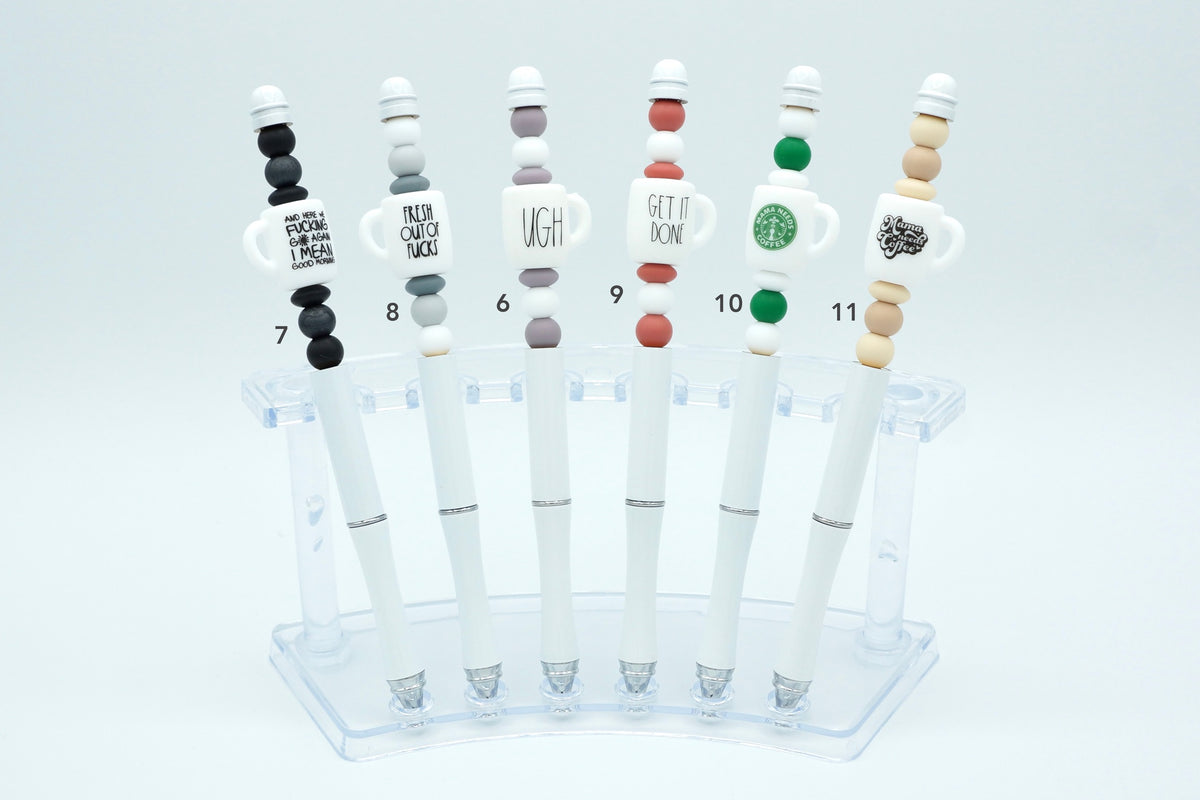 Coffee Beaded Fidget Pen – 1 Wave Designs